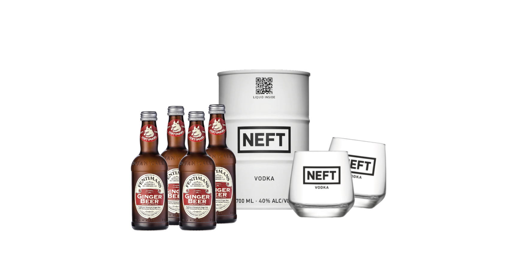 NEFT vodka & Fentimans Ginger Beer csomag ajándék NEFT pohárral